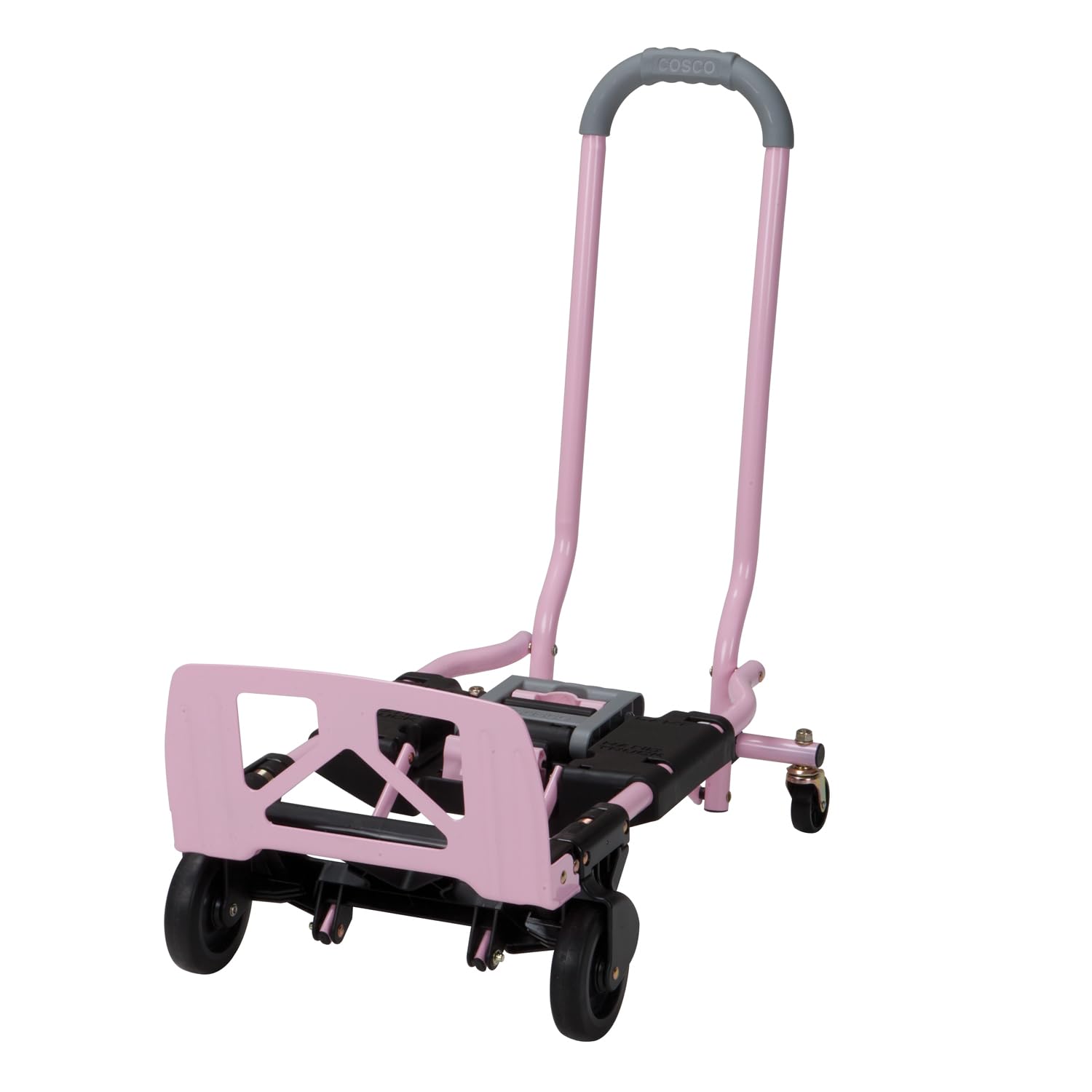 COSCO Shifter Folding Hand Truck and Cart, 300 lb Capacity, Orange and Pink