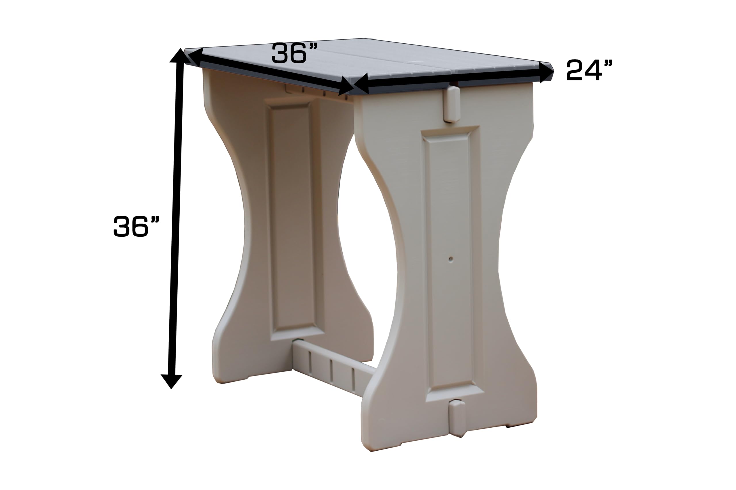 Leisure Accents Double Bar Set Includes 2 Barstools Deep Grey Top & Warm Grey Base Ideal for Patio Hot Tub Area Backyard Durable WeatherResistant Design Easy Nohardware Assembly Proudly Made in USA
