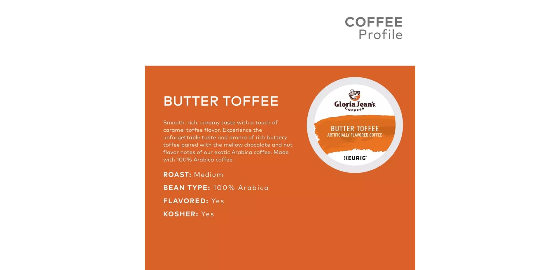 Pack 48-Count Gloria Jean's Butter Toffee Coffee Value Pack