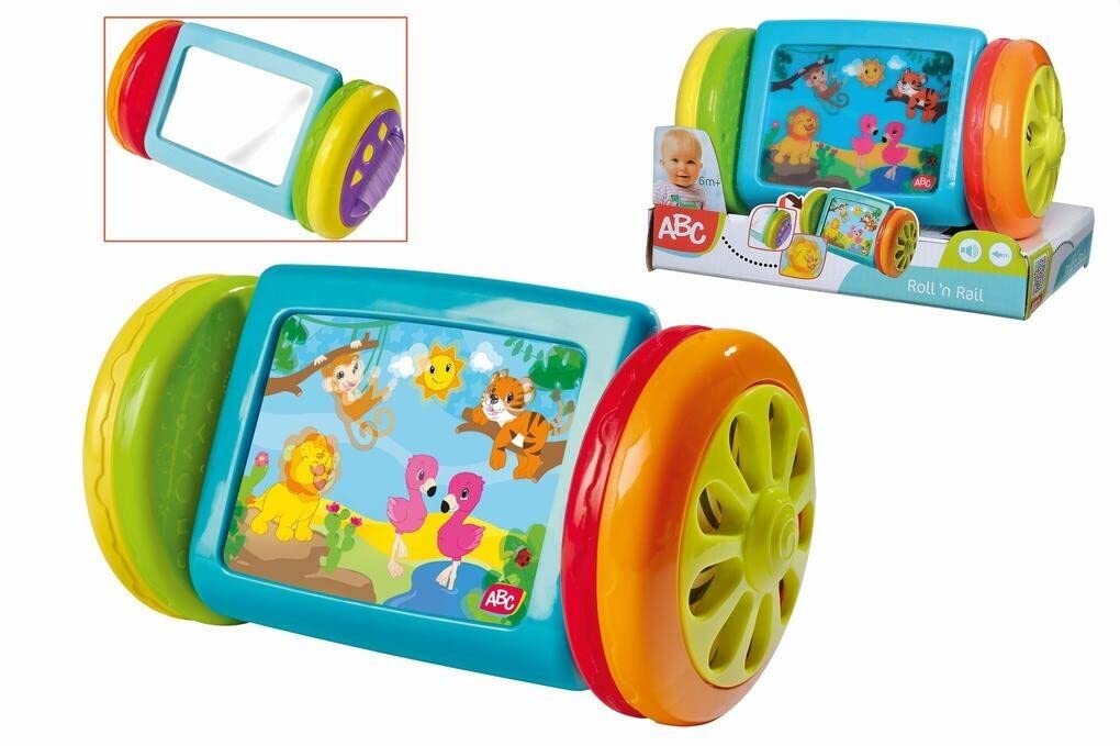 Simba 104010018 ABC Rolling Mirror/with Large Wobble Image in Both Wheels / 12 cm / 6 Months +, Multicoloured