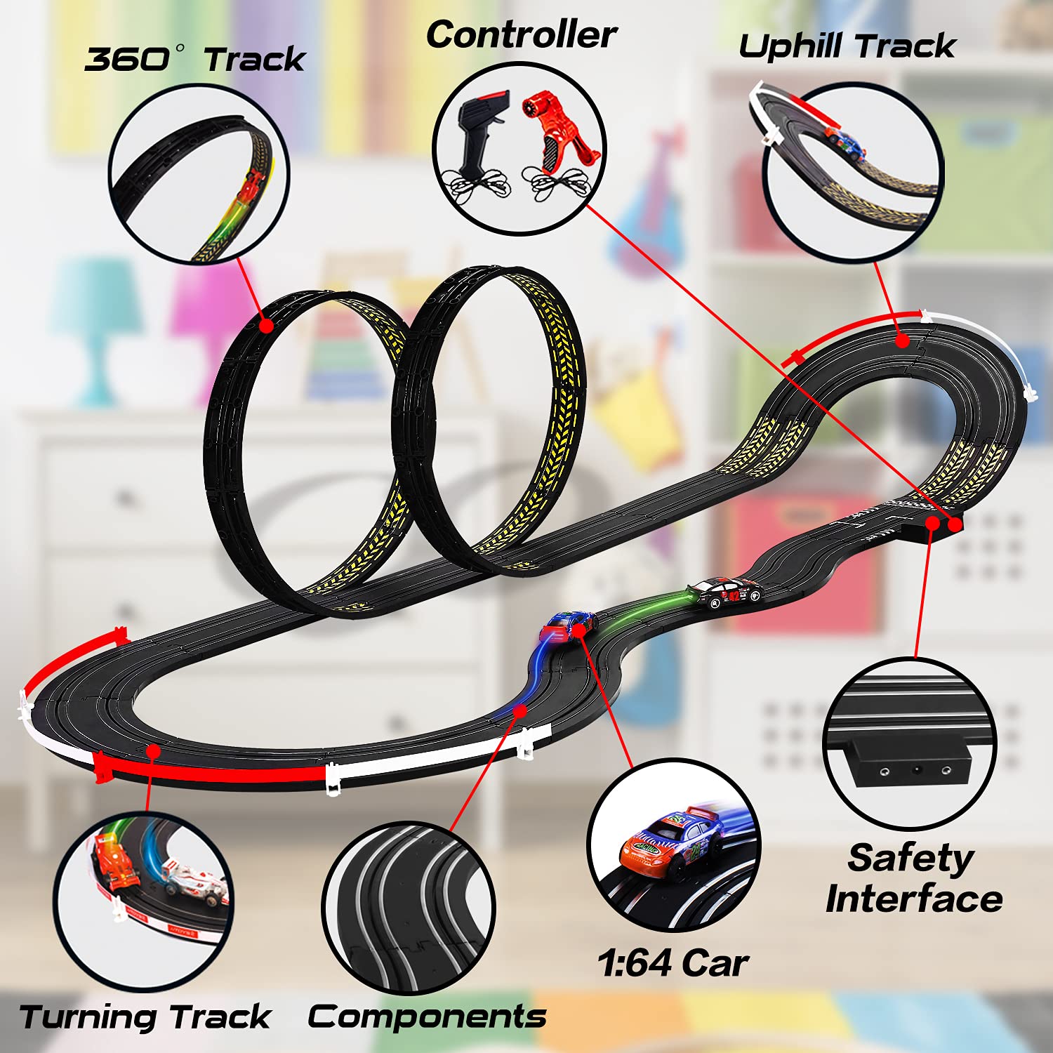 Two Cars for Dual Racing with 4 Controllers