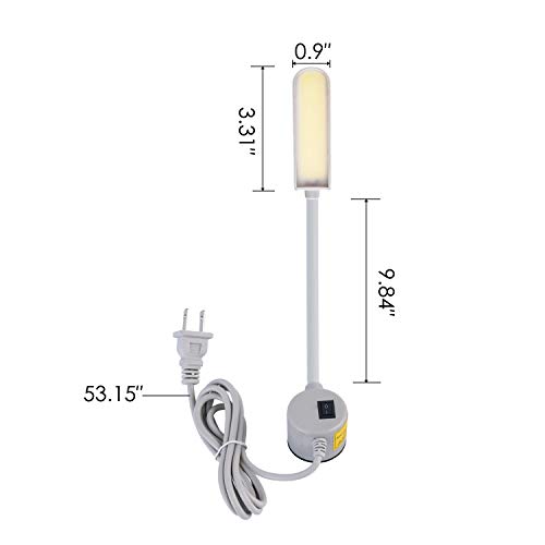 COB 30 LED Sewing Machine Light Kit Portable Work Light LED Light Flexible Gooseneck Lamp with 4W 130lm/W 120 Beam Angle Magnetic Mounting Base Desk Lamps for Quilting Work Sewing Machine Table Lathe