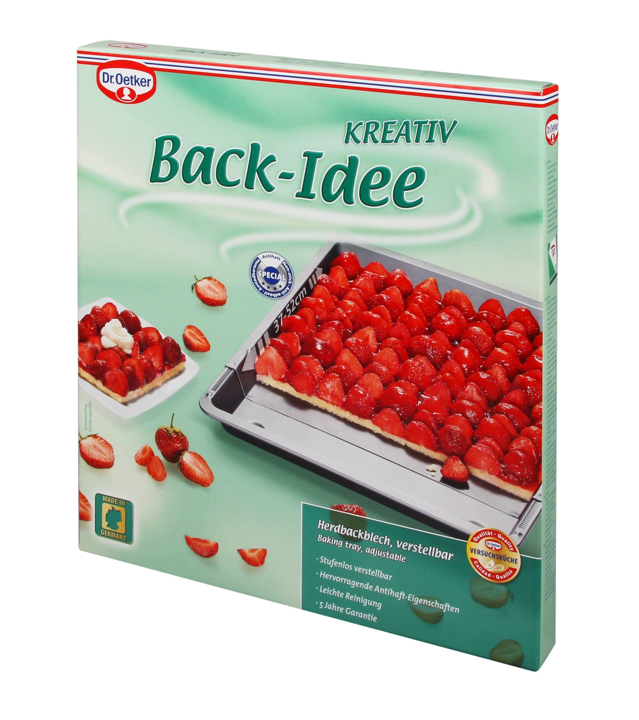 Dr.Oetker "Back-Idee" Adjustable Baking Sheet, 12.99" x 14.57-20.47", Black