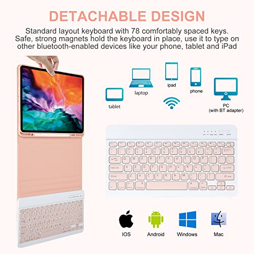 Keyboard Case for New iPad Pro 12.9 inch 2022-6th Generation / 2021-5th / 2020-4th / 2018-3rd Gen, Smart Magic Keyboard - Wireless Detachable - with Pencil Holder -iPad Pro 12.9 Case with Keyboard