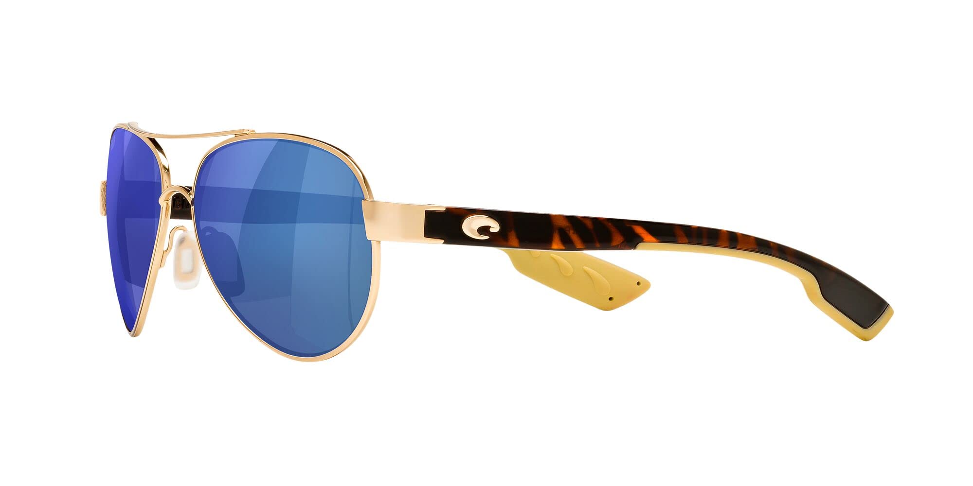 Costa Del Mar Unisex Sunglasses Rose Gold Frame, Blue Mirror Lenses, 56MM