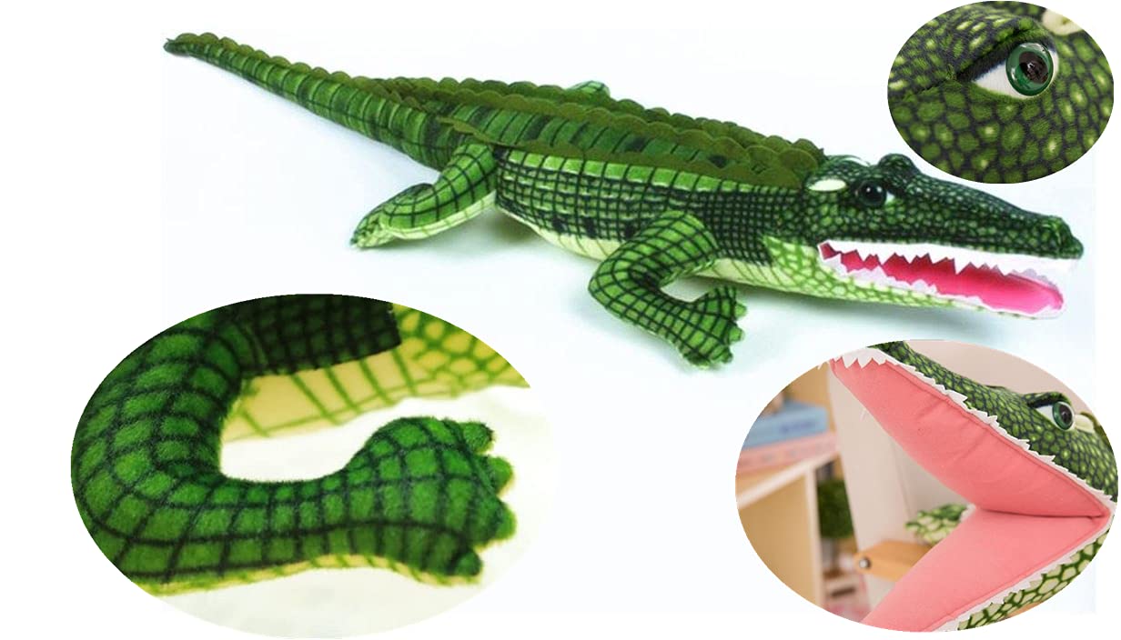 XICHEN® 39" Lifesize Green Adorable Crocodile Soft Plush Toys, Large Stuffed Animals