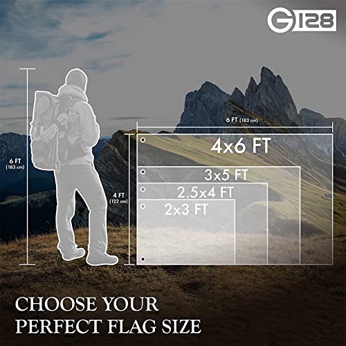 G128 3x5 Ft American Flag Deluxe TearProof Series, Featuring Super Tough Spun Polyester, Embroidered Stars, Sewn Stripes