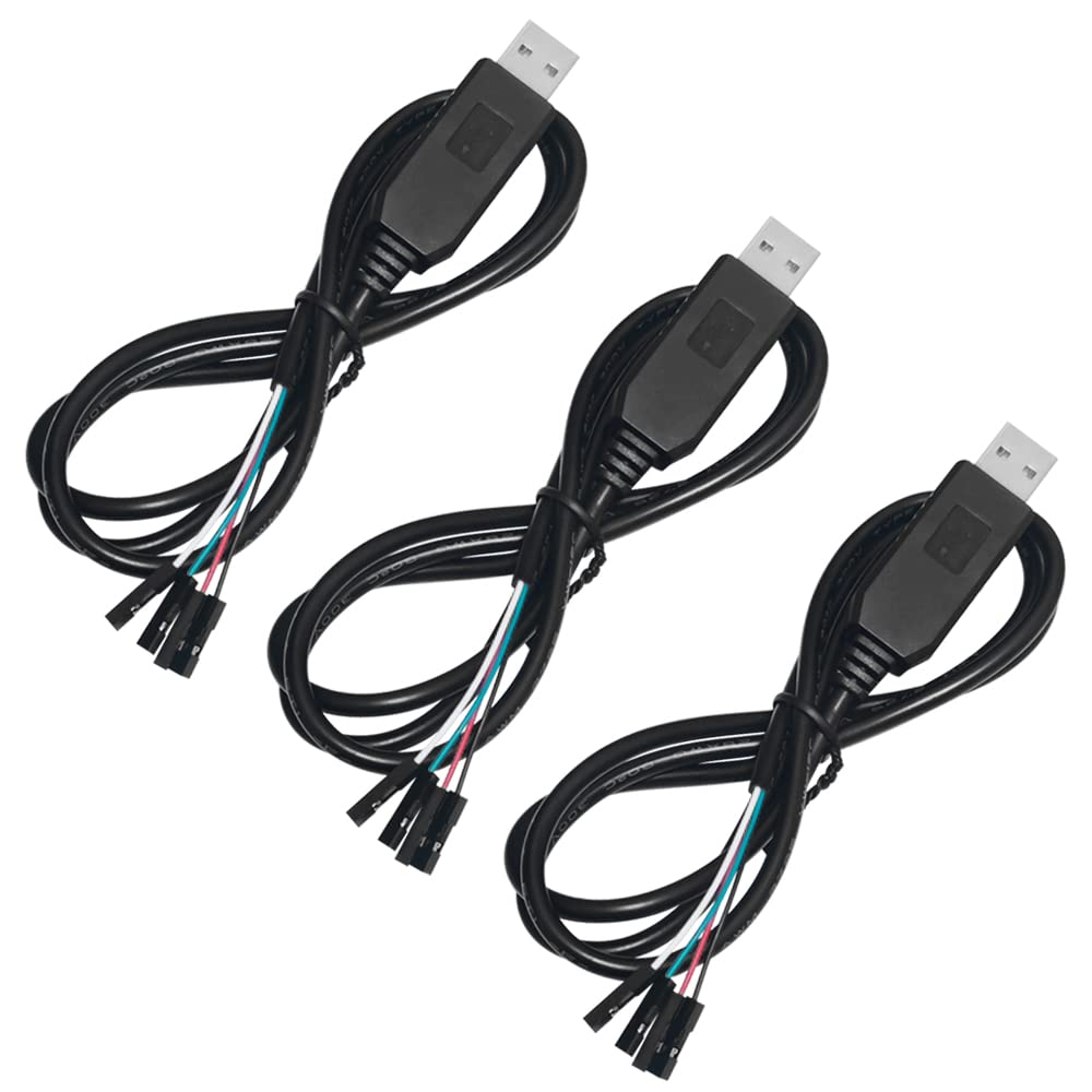 GAGALOR 3 Pack TTL Cable to USB 0.1 Inch RS232 Serial Port Debug 3.3V (3 feet)