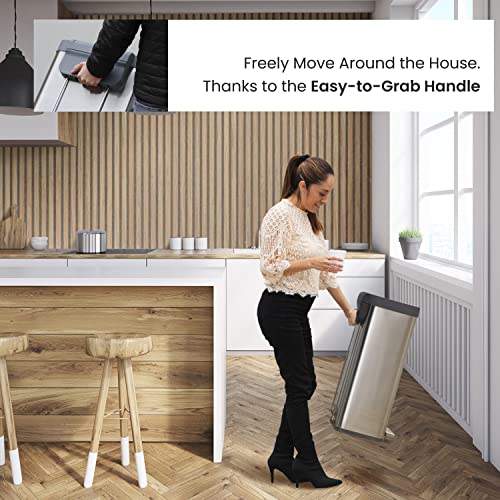 Home Zone Living 18.5 Gallon Kitchen Trash Can, Tall Stainless Steel Liner-Free Body, 70 Liter Capacity, Silver, Virtuoso Series