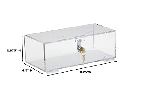 Heavy Duty Medicine/Medication Lock Box with Key - Refrigerator-Safe, Secure Storage and Locking Medicine Box (4.25H x 12W x 6D) for Organized Medicine Management.