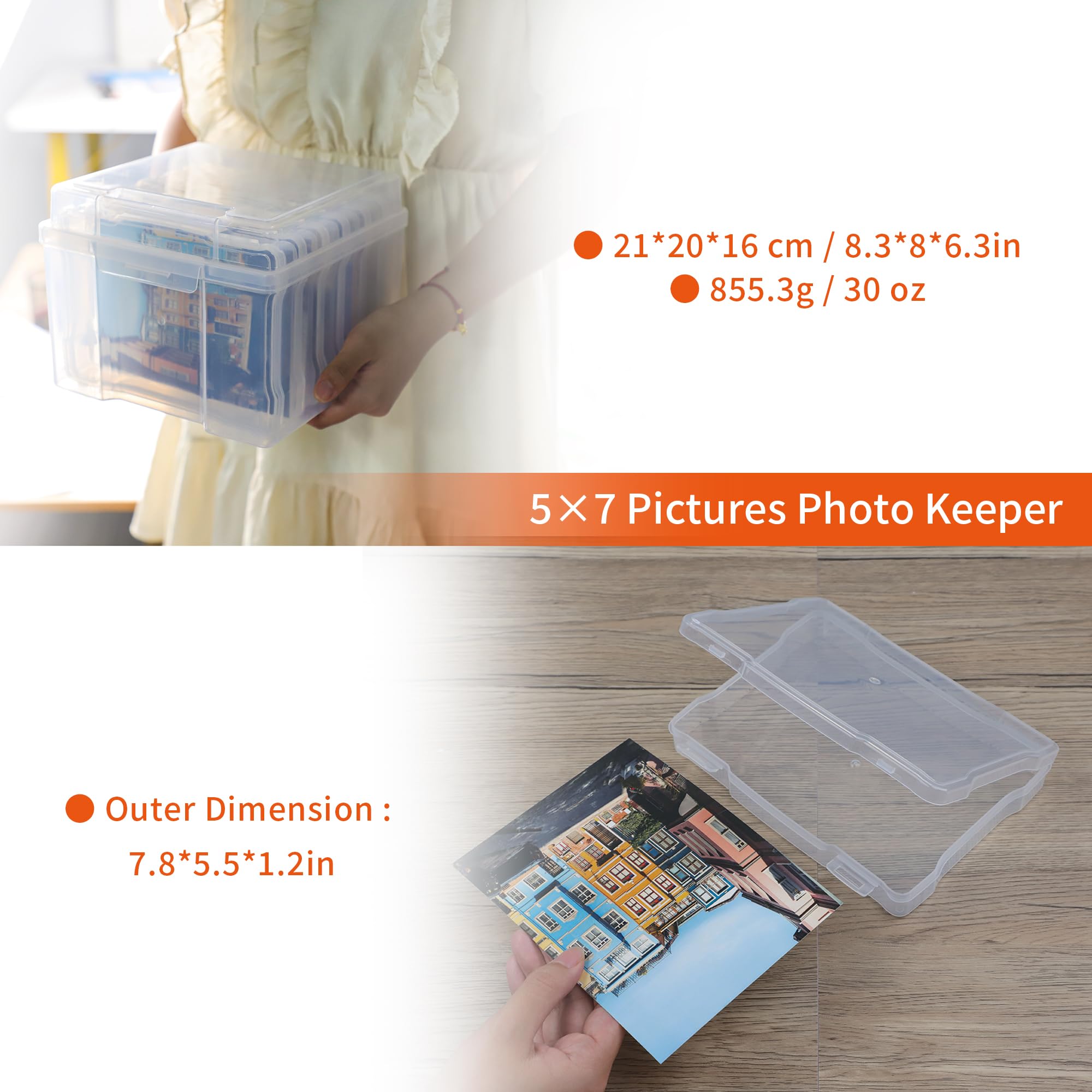 Joelver Maker 5x7inch Photo storage box with 6 Inner photo cases,Perfect For Photo,Picture,Scrapbooking,Greeting Cards