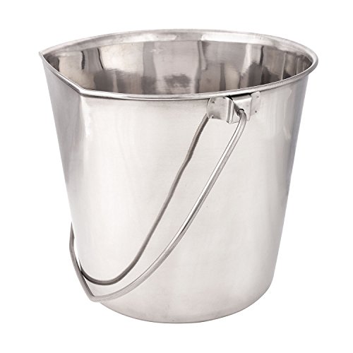 Pro Select Stainless Steel Pet Pail, 1-Quart Size β Heavy Duty Flat Sided Pail Great for Providing Water in Pet Kennels