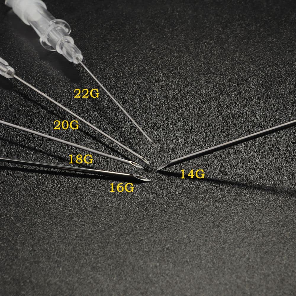 Ear Nose Piercing,25pcs 14G 16G 18G 20G 22G Piercing IV Catheter Kit Piercing for IV Start Kits, Body Piercing Tools, Piercing Supplies (Each Size 5pcs)