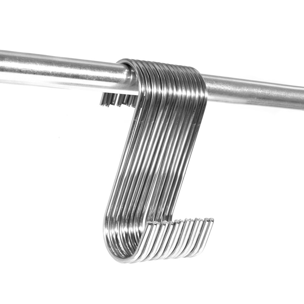 Heavy Duty S-Hooks for Hanging β Comes in 1 3/4 Inch β Stainless Steel Finish (5 Pack)