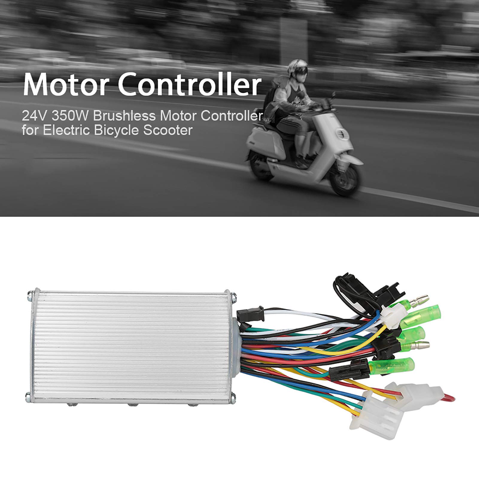 Dilwe 24V 350W Brushless Motor Controller, White, for Electric Bicycle Scooter