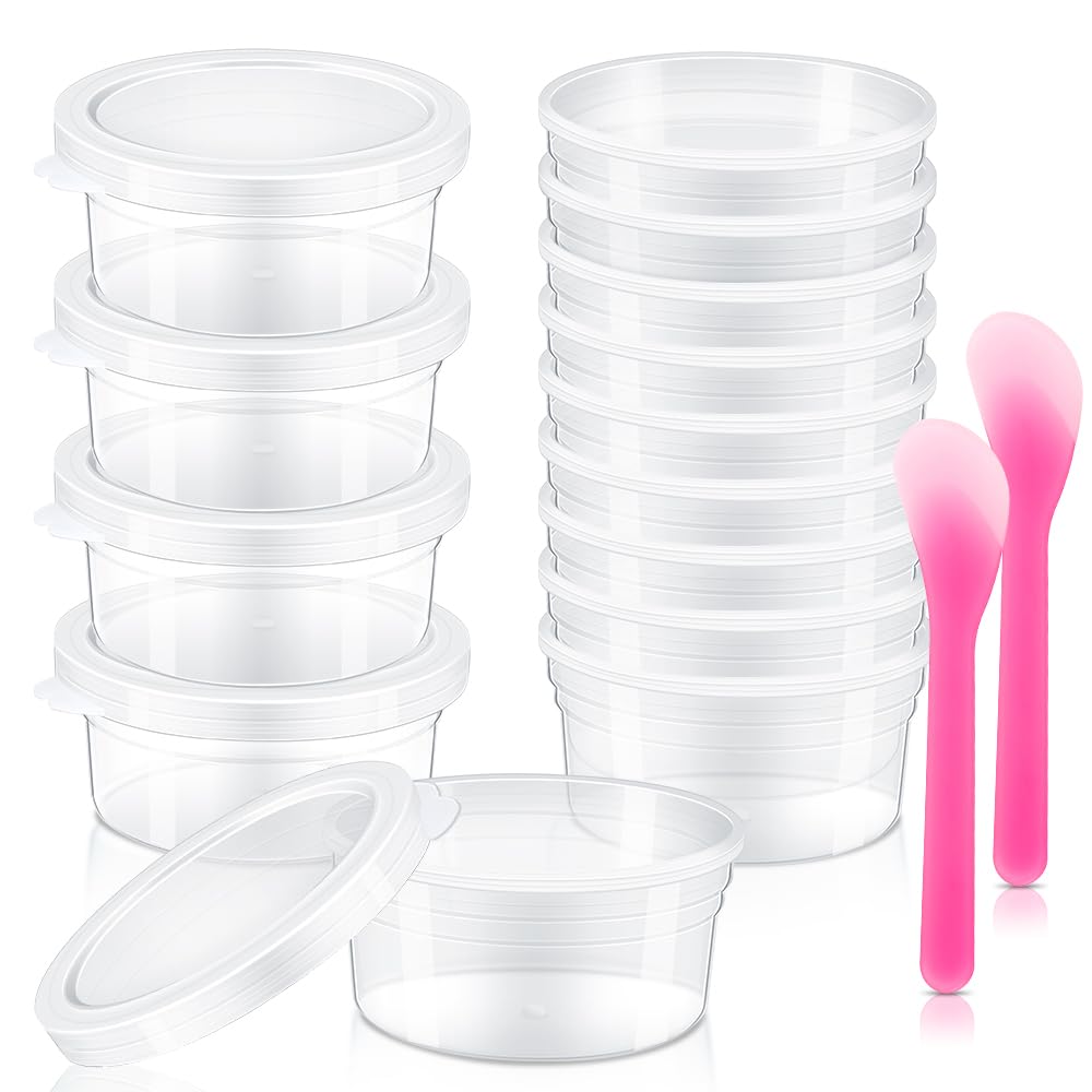 LEOBRO Packaging Containers of Plastic, 14 Pack Clear Plastic Storage Boxes, Good Sealability Storage Containers for DIY Art Craft, Jewelry, Bead Storage