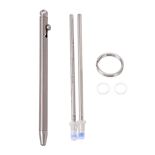 LAIONTY Mini Stylus Keychain Pens Pocket Signature Pens with Refill Ballpoint Pen for Outdoor Office Supplies(True Color)