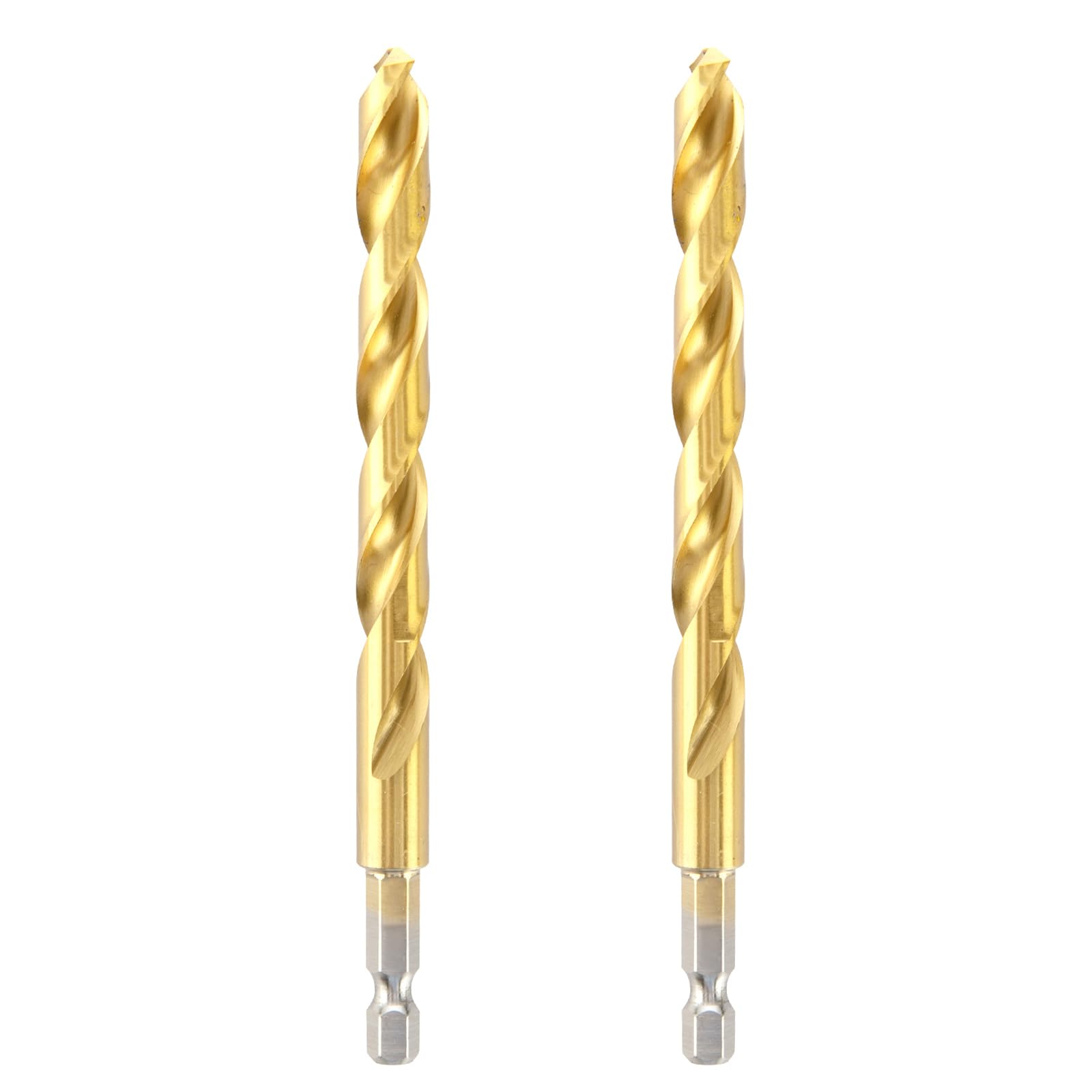 HLOFIZI 1/8" Cobalt Drill Bit with Hex Shank (3 Pack), Impact Titanium Twist Drill Bits for Metal, Stainless Steel, Cast Iron and Wood
