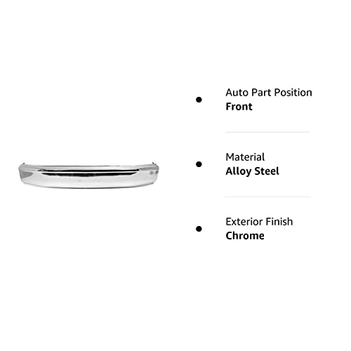 Crash Parts Plus Chrome Steel Front Bumper for Ford Bronco, F-150, F-250, F-350 - FO1002236