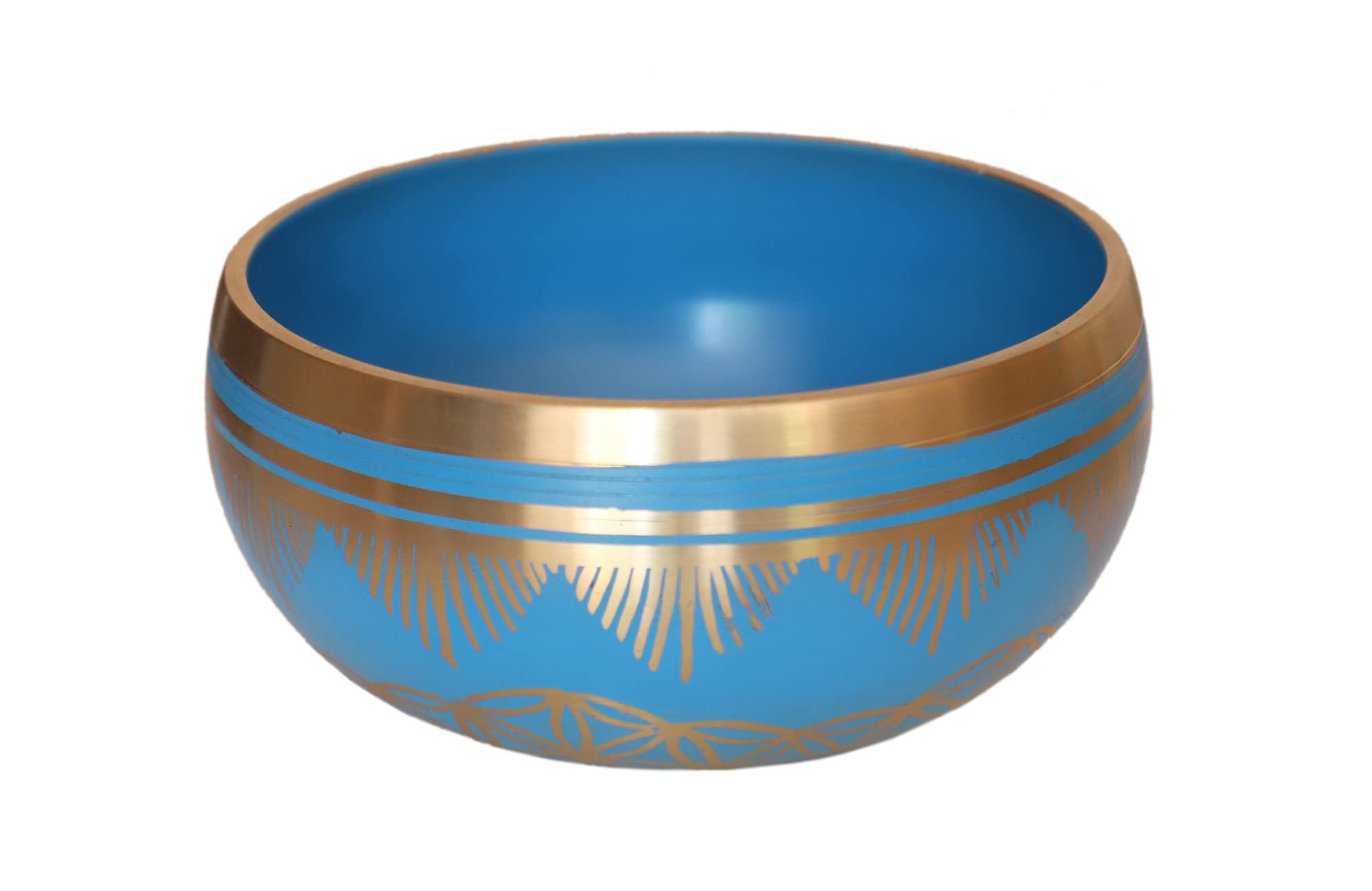 Cottage Handicraft,Throat Chakra - Blue coloured Tibetan Singing Bowl with free Elephant Gift