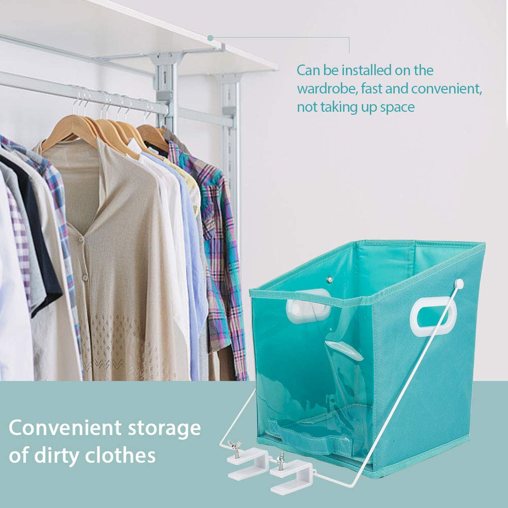 UISI 1PCS Closet Caddy - Foldable Closet Caddy Dirty Clothes Storage Organizer Case,Pull-Down Closet Organizer Shelves with Transparent Window for Bedroom Bathroom Clothing Storage Organizer