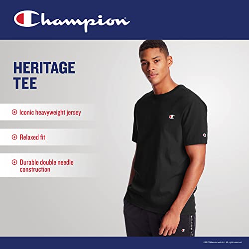 Champion mens Heritage Tee T Shirt, Navy, XX-Large US