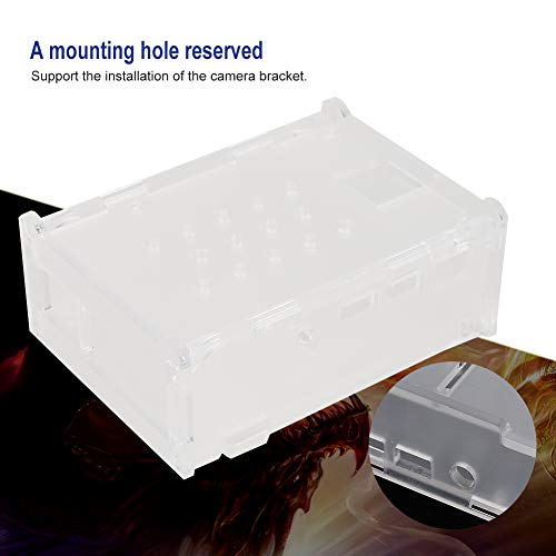 for Raspberry Pi Case, Premium Acrylic for RasPi Acrylic Case 3 Heatsinks Transparent Design 5V Cooling Fan for DIY for 4B for Raspberry Pi