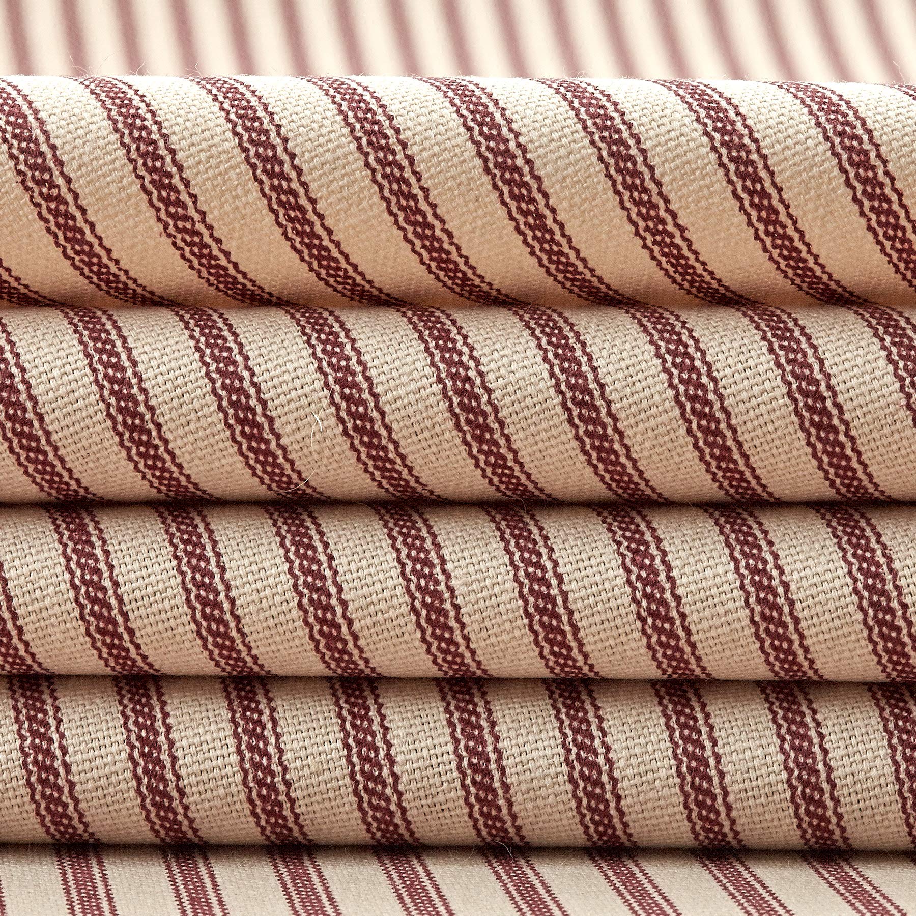 Magnolia Home Fashions Berlin Ticking Stripe, Yard, Red