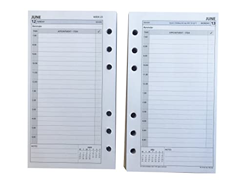 Collins 2024 Dayplanner Organiser Diary Organiser Refill Pad - Personal - Day a Page with Appointments - 2024 Daily Planner Refill
