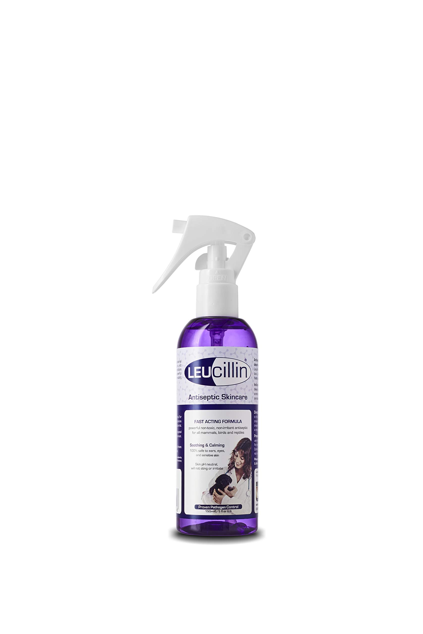 Leucillin Natural Antiseptic Spray for Dogs, Soothes Itchy Skin and Promotes Healing, Effective Treatment for Dogs, Wound and Skin Care Solution for Pets, First Aid Kit Essential - 150ml