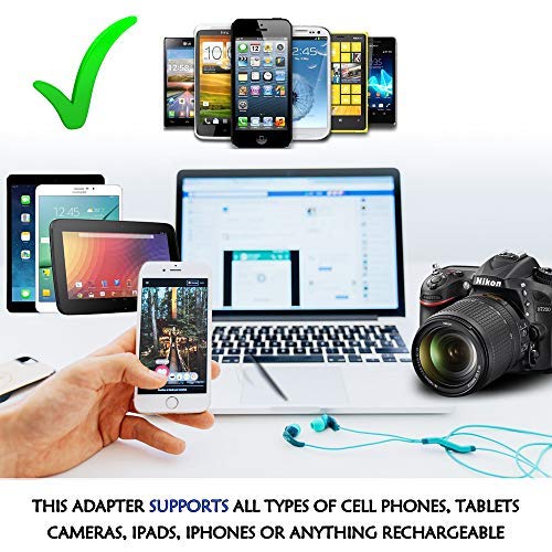 Ceptics UK, Hong Kong, Ireland Travel Adapter Plug - Light Weight - Dual USA Inputs - Type G - Safe Grounded Perfect for Cell Phones, Laptops, Camera (3 Pack) - Ultra Compact - Use in Dubai, Ghana