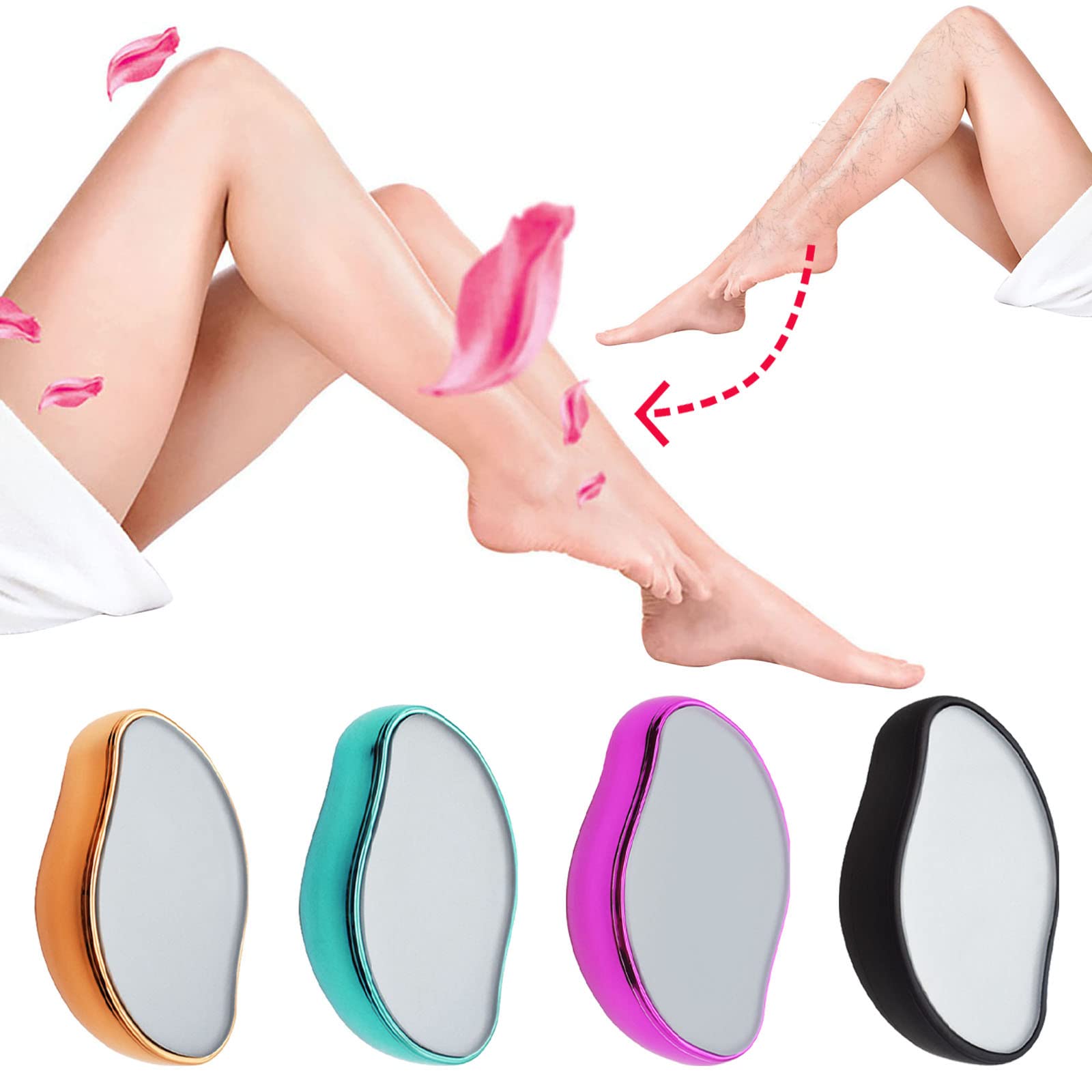 Crystal Clear Physical Epilator Stone Painless Portable Women And Men Eraser Crystal Hair Remover (Black)