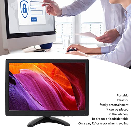 HD Color Screen, Remote Control 100-240V Dual Speakers 12 Inch TFT LCD Monitor HD Multimedia Interface for Home PC (US Plug)