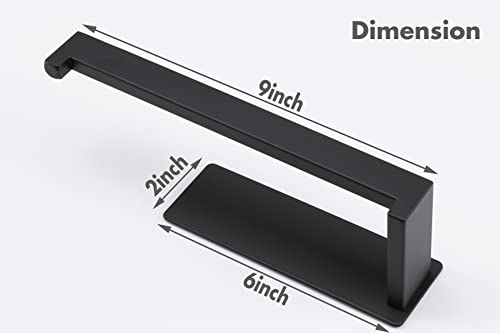 Vanloory Hand Towel Holder, Strong Self Adhesive Hand Towel Ring, Thicken SUS304 Stainless Steel Hand Towel Bar/Rack, No Drilling Modern Hand Towel Hanger for Bathroom Kitchen (Matte Black, 9 in)
