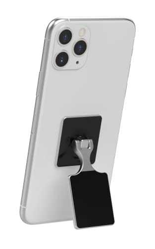 KickBack Universal Phone Stand Attachment - Rotatable Phone Kickstand & Grip Accessory (Black)