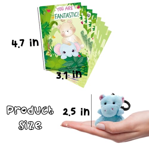 DINESIL 24 Pack Mini Plush Animals Toys, Small Stuffed Animal Plush Keychain for Goodie Bag Fillers, Easter Basket Stuffers, Easter Party Favors, Classroom Prizes
