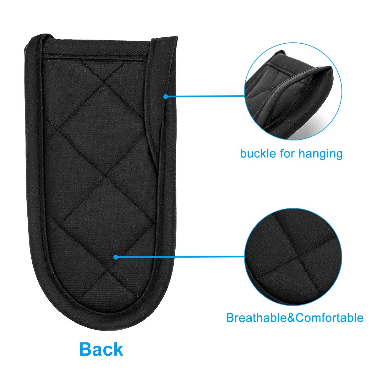 Evoio Cast Iron Skillet Handle Covers, Pot Handle Covers Heat Resistant, Heat Resistant Pot Pan Skillet Hot Handle Holder Sleeves Mitt Cover for Kitchen, BBQ and Baking Cookware (4-Pack Black)
