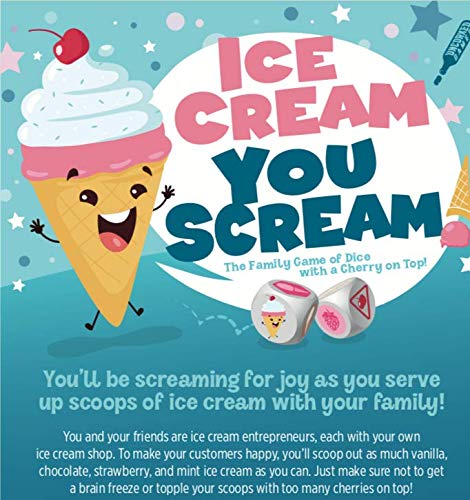 UNCORKED GAMES! Ice Cream You Scream! The Family Game of Dice! Kids Game Night, Party Game and Gift!