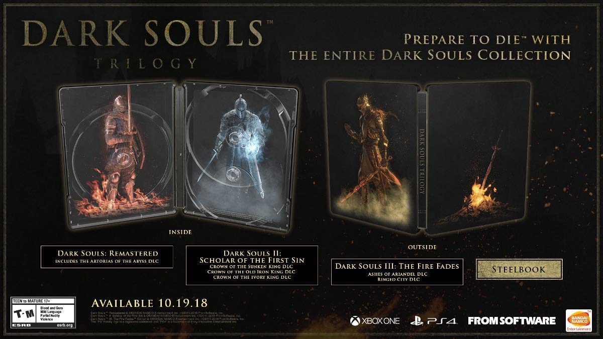 PlayStation 4 Dark Souls Trilogy Red Dead Bonus Bundle: Dark Souls Remastered, Dark Souls II, Dark Souls III, Exclusive Steel Book, PlayStation 4 Pro CUH-7215B 1TB Console - Black
