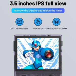 RG353V Retro Handheld Game Console - Dual OS Android 11 and Linux - 64Gb TF Card Pre-Installed with 4452 Games - Handheld Emulator 3.5 IPS Screen 3200 Mah Battery. Plug & Play Video Games (RG353V-Purple)