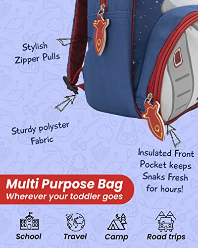 JOY2B Toddler Backpack for Boys and Girls - Space Astronaut Backpack for Girls and Boys - Kids Backpack for School Camp Travel - Preschool Backpack with Water Bottle Holder - Awesome Astronaut