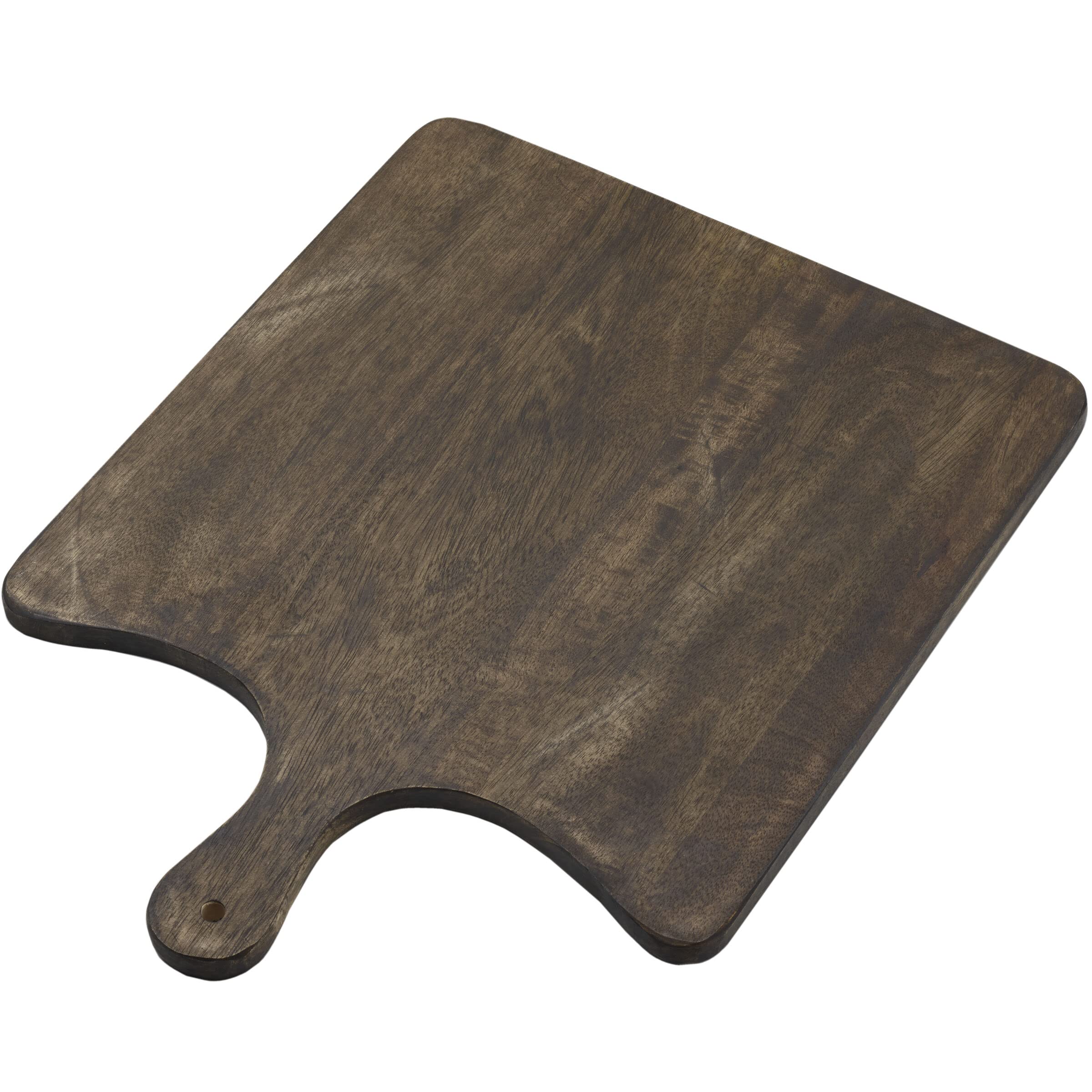 Fitz and Floyd Austin Craft Maryn Mango Wood Paddle Cheese Charcuterie Serving Board, 18-Inch, Espresso