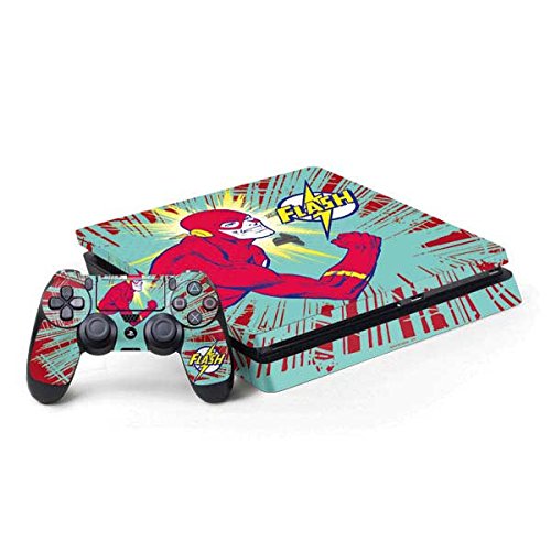 Skinit Decal Gaming Skin Compatible with PS4 Slim Bundle - Officially Licensed Warner Bros Flash Smile Blast Design