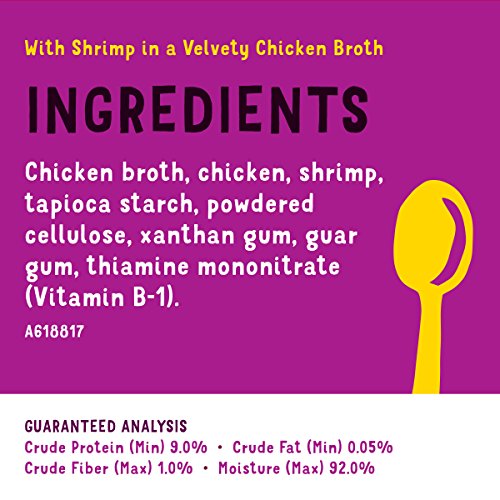 Purina Friskies Natural, Grain Free Wet Cat Food Lickable Cat Treats, Lil' Soups With Shrimp in Chicken Broth - (8) 1.2 Oz. Cups