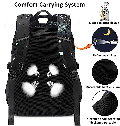 Joyfulife School Backpack for Boys Backpack with Lunch Box Lightweight Galaxy Elementary Primary Kids BookBags School Bag Teen Backpack Set