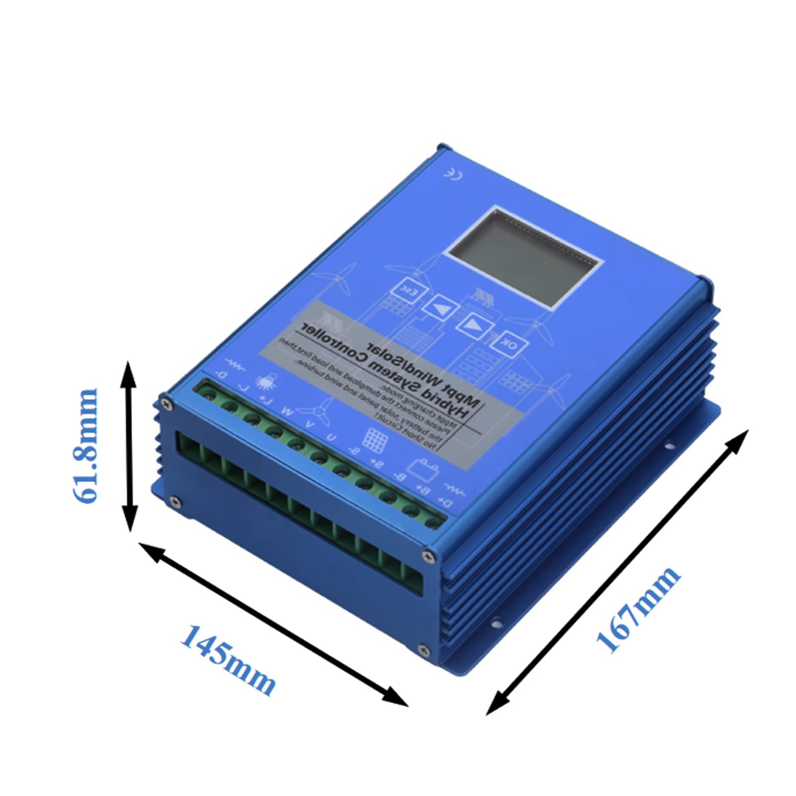 FEICHANGHAO 8000W Wind Solar Hybrid Charge Controller 12V/24V MPPT Boost Charge Regulator with LCD Display and Free Dump Load Accurate,24v