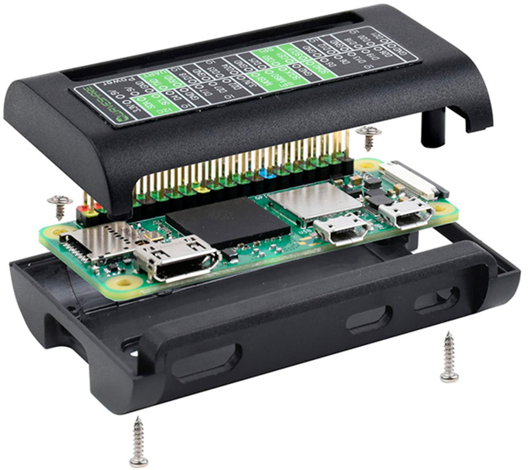 Pi Zero Enclosure, ABS Protection Case for Raspberry Pi Zero 2 W/Pi 2 WH/Pi Zero W/Pi Zero WH (Case Only)