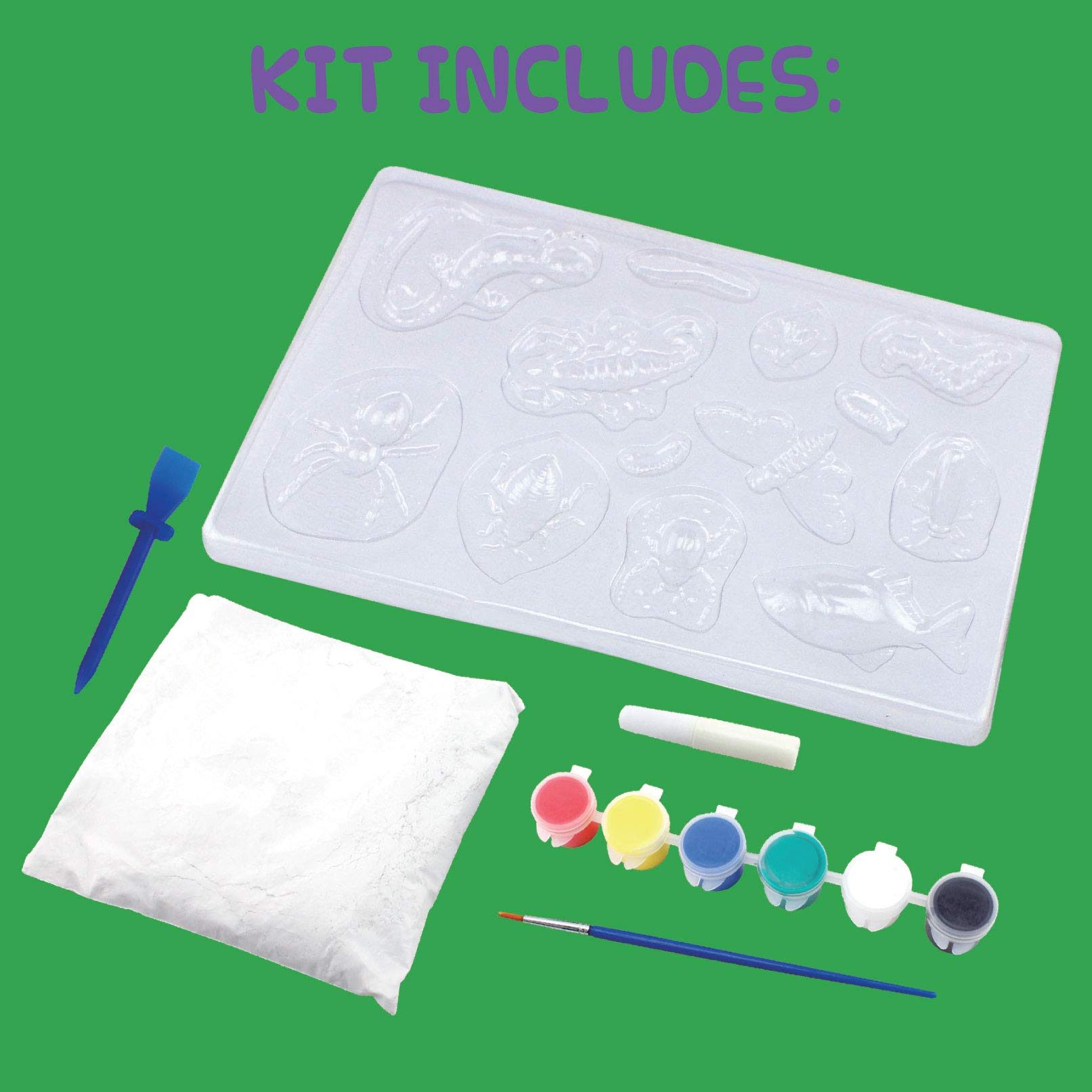 Peachy Keen Crafts Mould and Paint Your Own Creepy Crawlers Craft Set - Make Figurines for Kids to Paint That Glow in The Dark
