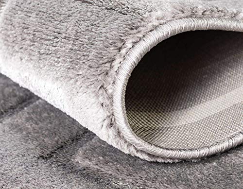 Unique Loom Marilyn Monroe Glam Collection Area Rug - Deco (6' 1' x 9' Rectangle, Gray Silver/ Silver)