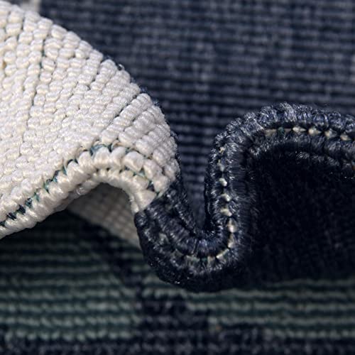 Unique Loom Outdoor Coastal Collection Area Rug - Anchor (7' Round Navy Blue/Light Blue)